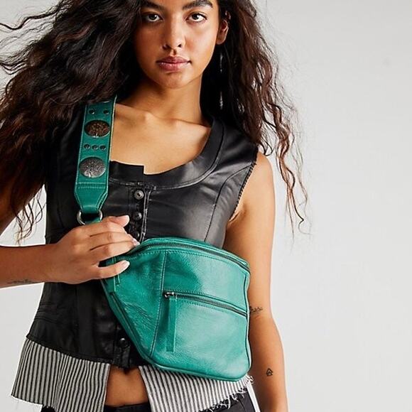 Free People | Bags | Free People Green Wilder Western Sling Crossbody ...